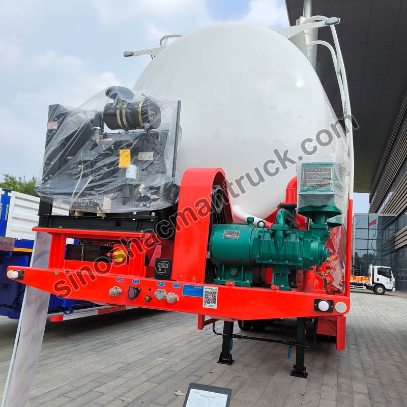 Remorque-citerne de ciment en vrac en acier au carbone SHACMAN