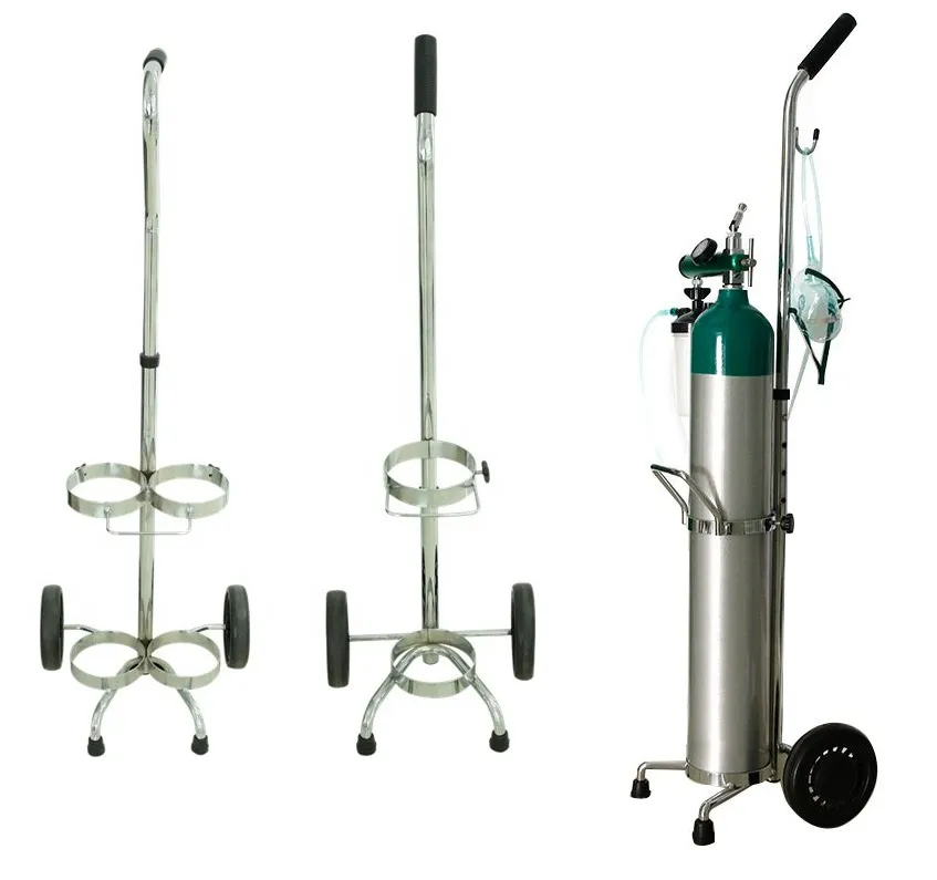 Steel oxygen cylinder trolley