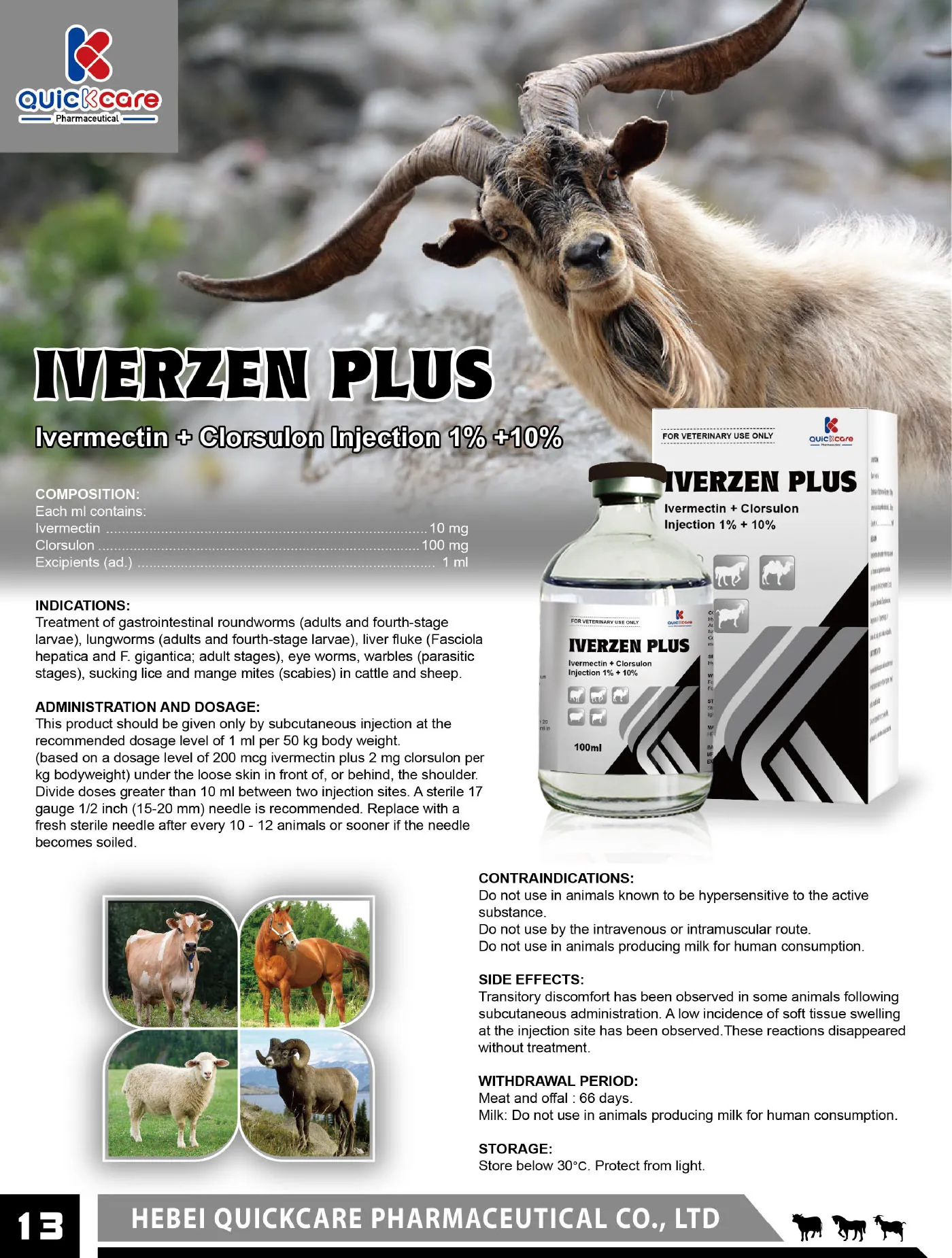 IVERMECTIN + CLORSULON INJECTION 1%+10% By QUICKCARE