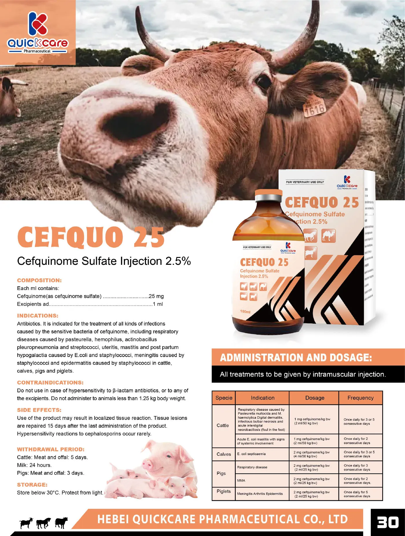 CEFQUINOME SULFATE INJECTION 2.5% BY QUICKCARE PHARMA