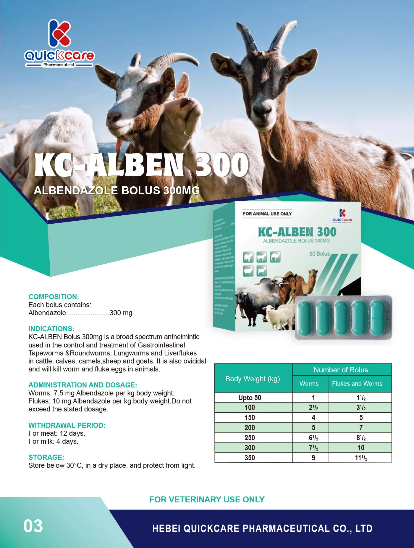 ALBENDAZOLE BOLUS 300MG