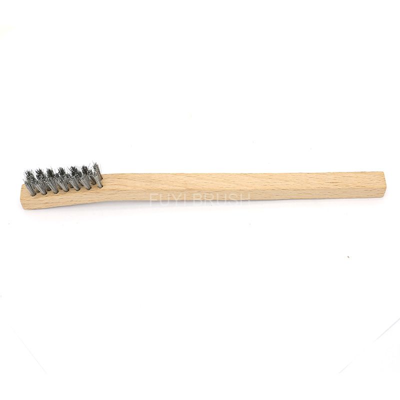 Wood Toothbrush Handle Stainless Steel Plater Scratch Brushes