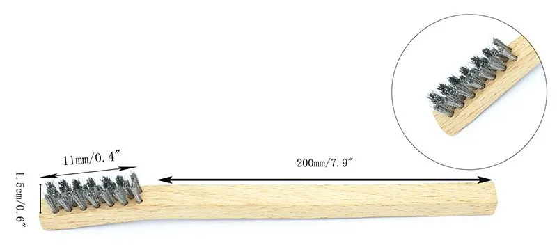 Wood Toothbrush Handle Stainless Steel Plater Scratch Brushes