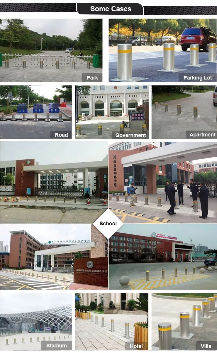 Rising hydraulic bollards