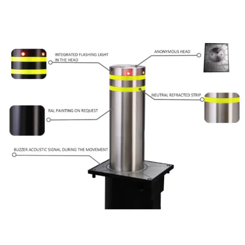 Rising hydraulic bollards