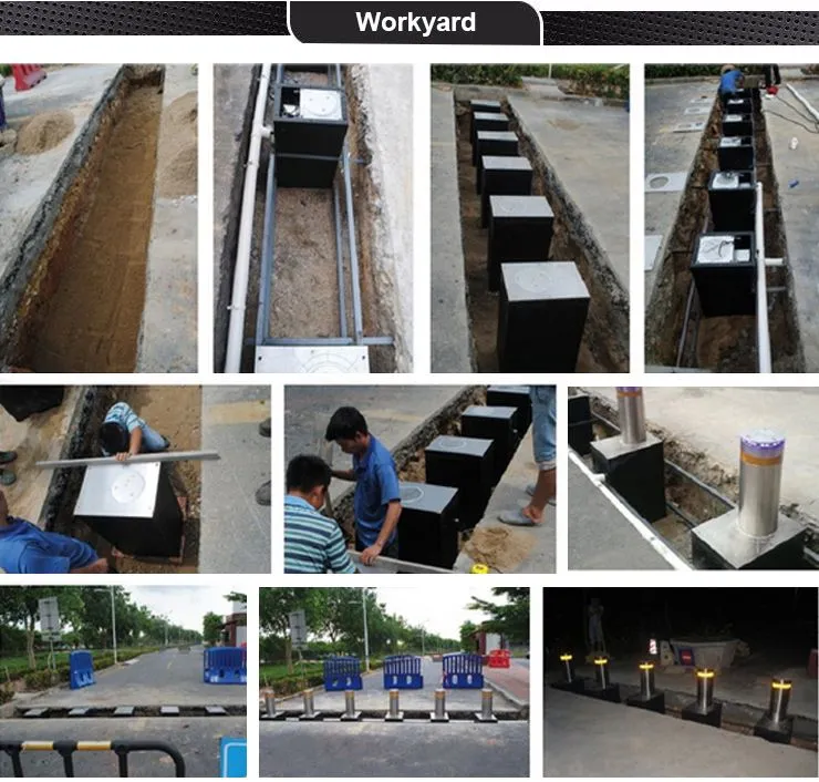 Rising hydraulic bollards