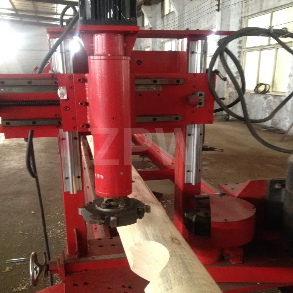 Efficient CNC Log Lathe for Quality Wood House Building and Log Milling