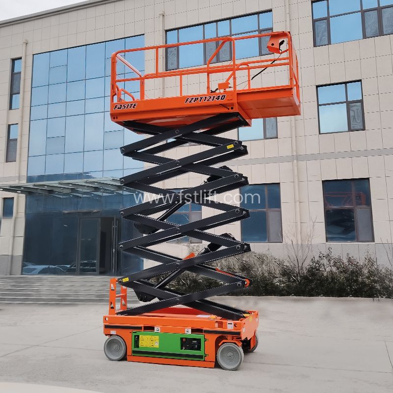 How do you operate a self-propelled scissor lift?