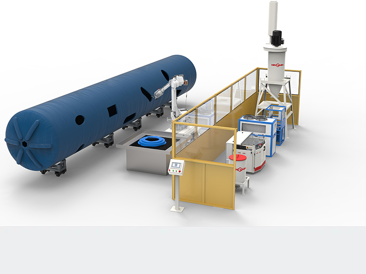 Use robot water cutting to cut FRP tanks with high precision, smooth ...