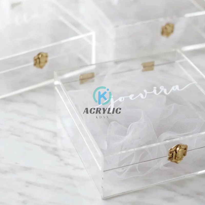 Wedding Acrylic Display Gift Box With Cover