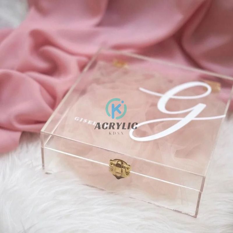 Wedding Acrylic Display Gift Box With Cover
