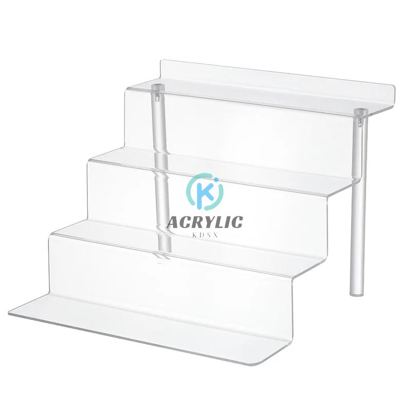 Acrylic Riser Display Shelf 4 Tier Rainbow Irides cent Display Riser ...