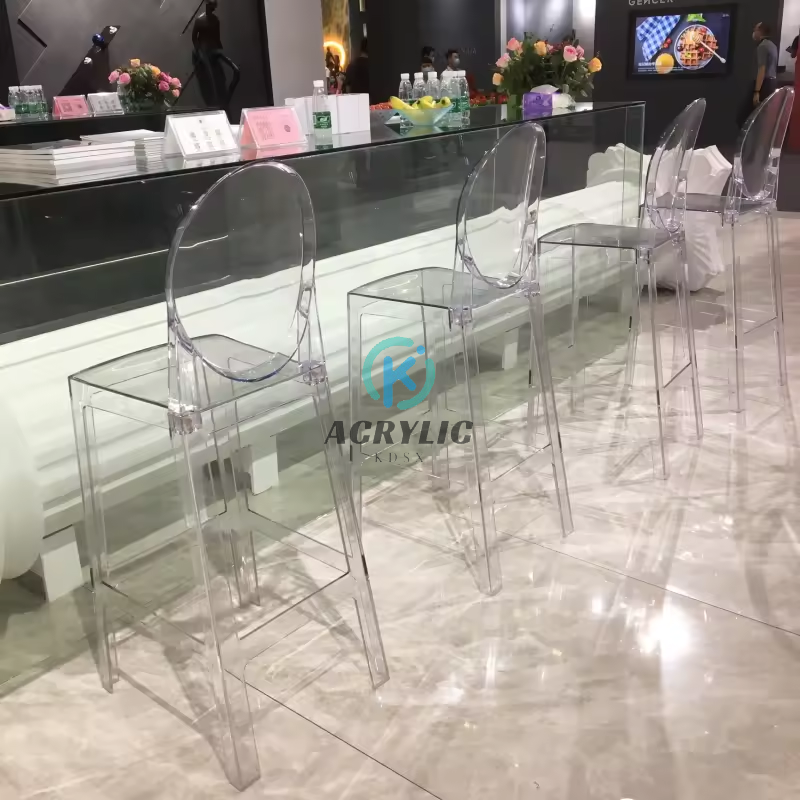 High Barstool Transparent Clear Acrylic Bar Stools chairs for kitchen sale