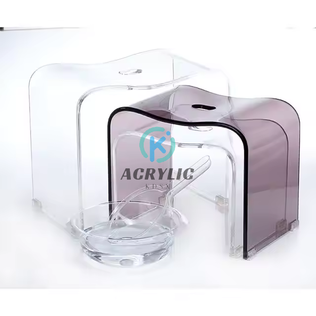 Clear Acrylic Shower Bench Thick Shiny Acrylic Stools