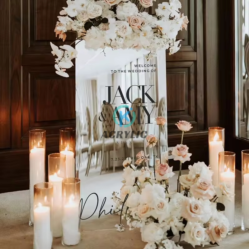 Custom Mirror Wedding Welcome Sign Wedding Reception Signage Mirror ...