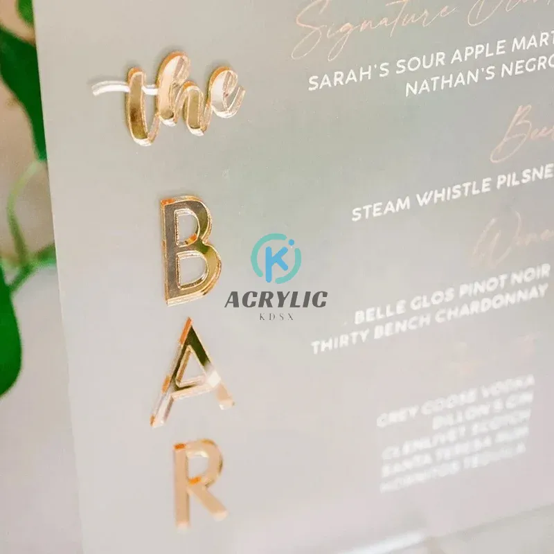 Frosted Personalized Custom Acrylic Wedding Bar Sign
