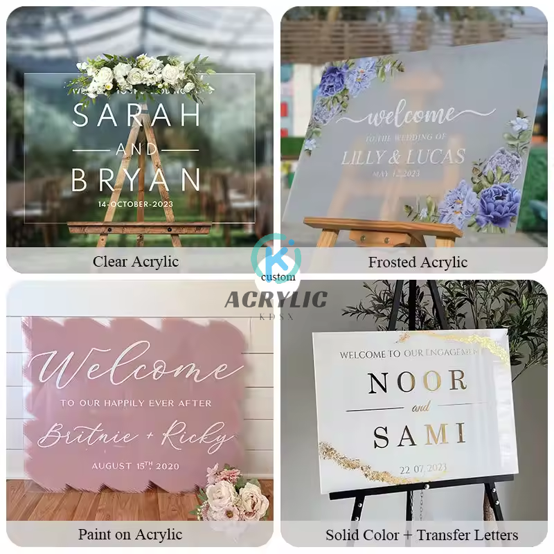 Custom Printing On Acrylic Invitations Welcome Wedding Sign Glass ...