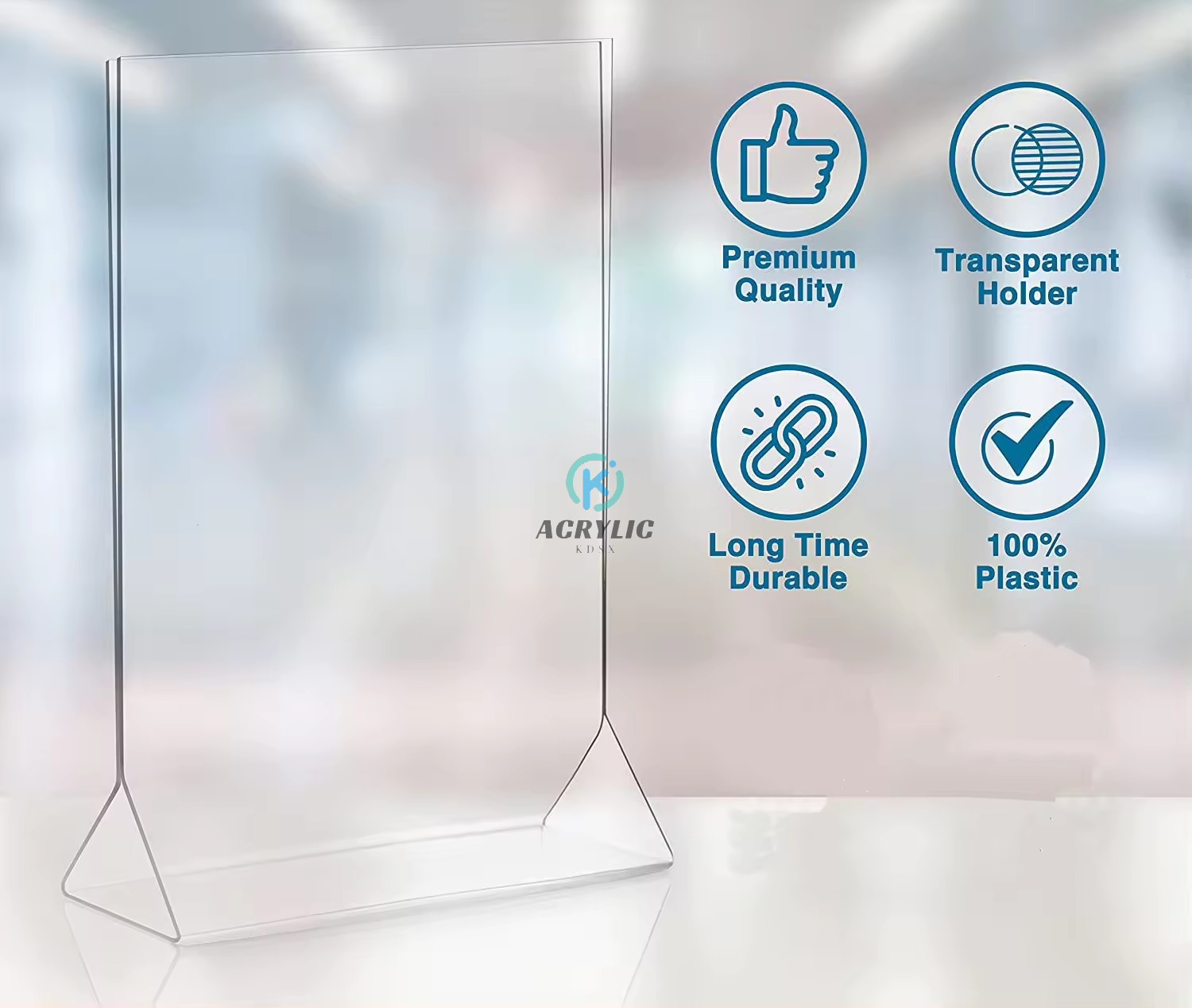 Clear Transparent Countertop A6 Menu Acrylic Sign Holder Display Stand