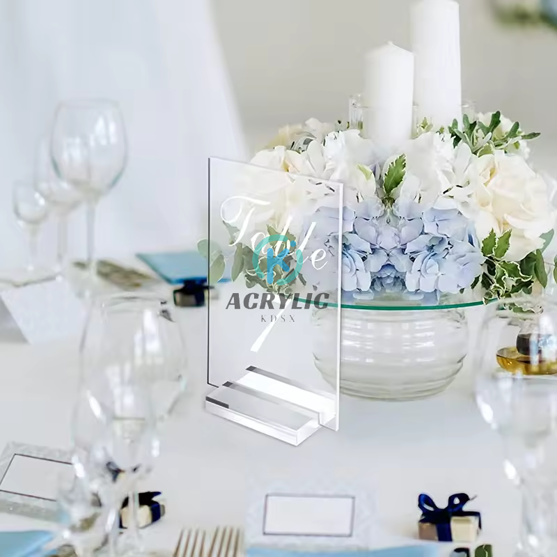 Acrylic Table Numbers Holder Signs With Stands