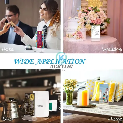 Clear Transparent Countertop A6 Menu Acrylic Sign Holder Display Stand