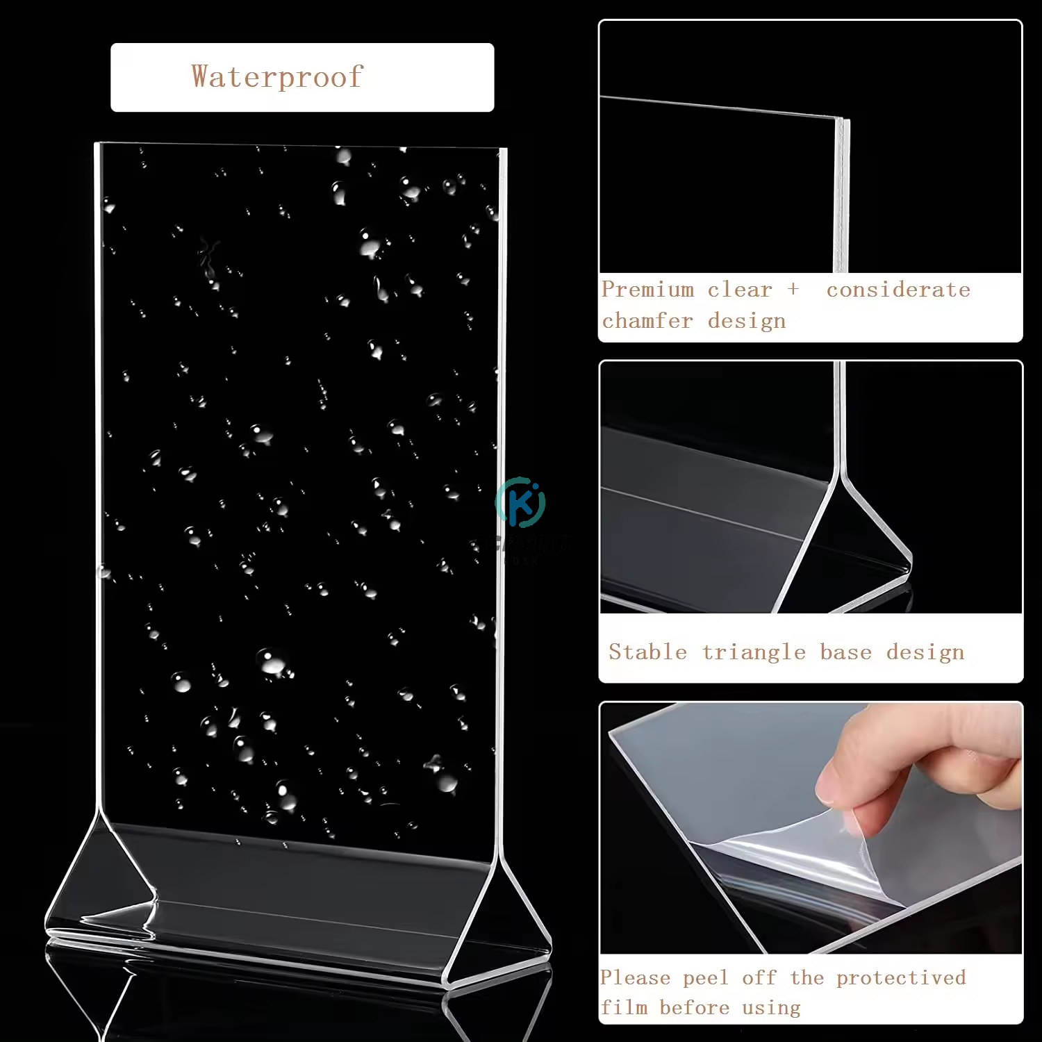 Clear Transparent Countertop A6 Menu Acrylic Sign Holder Display Stand