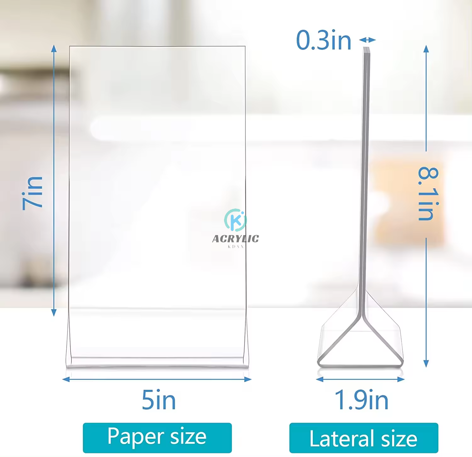 Clear Transparent Countertop A6 Menu Acrylic Sign Holder Display Stand