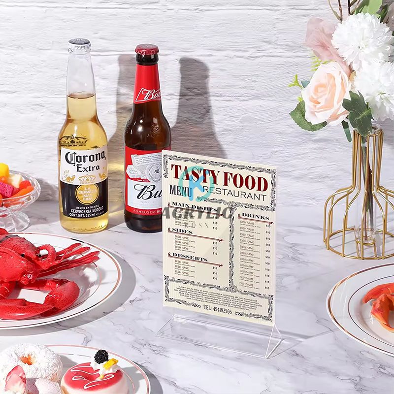 Clear Transparent Countertop A6 Menu Acrylic Sign Holder Display Stand