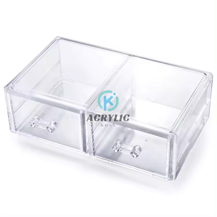 Clear Acrylic Stackable Storage Bins for Cosmetic Display Cases