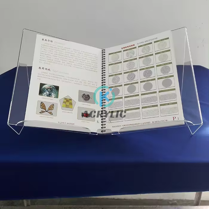 Custom Clear Acrylic Tilt Back Open Book Stand