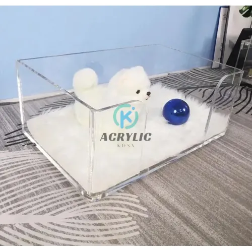 Acrylic clear transparents pet beds Luxury dog cot bed