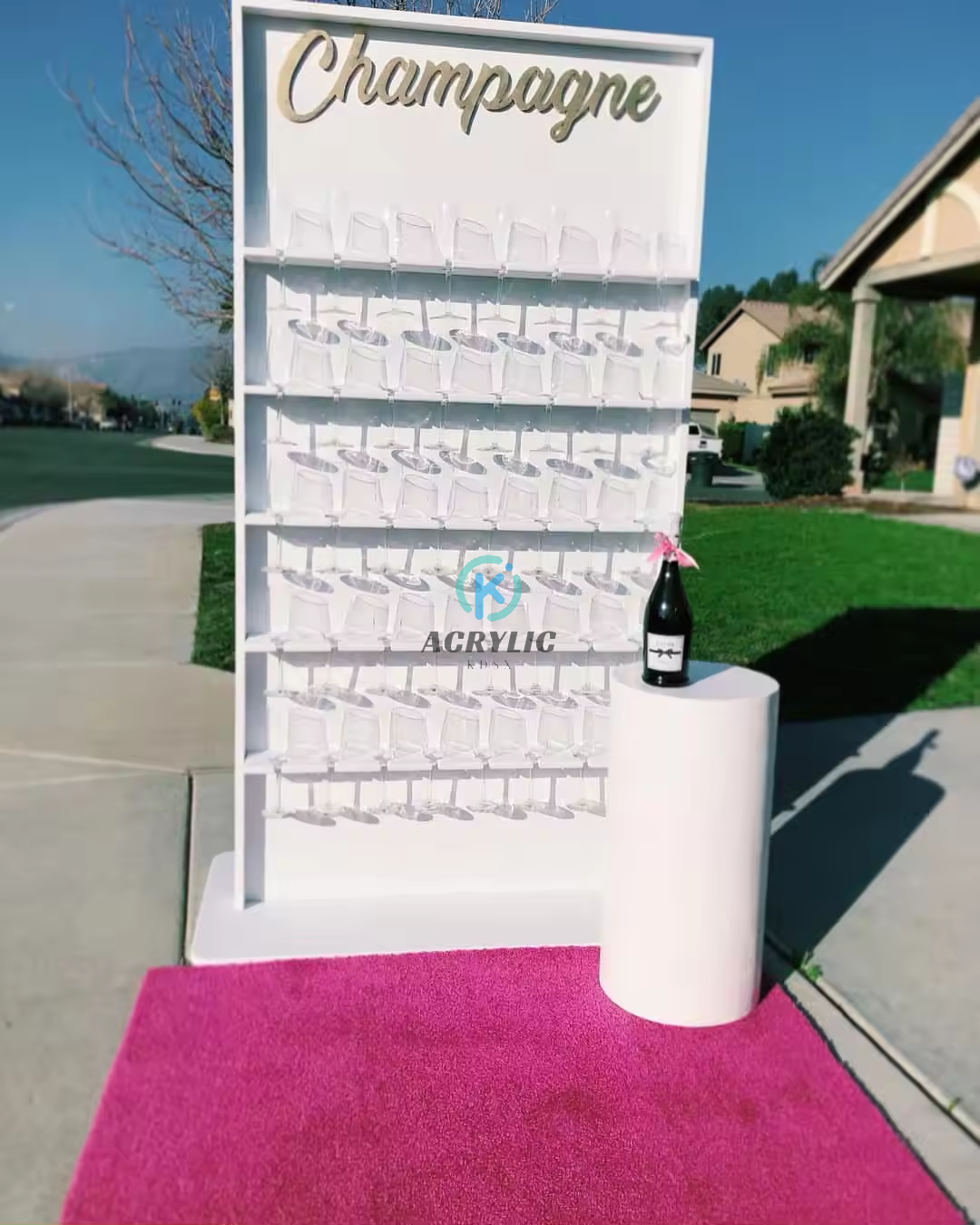 Acrylic Wine Holder Prosecco Wall Display Rack Event Display Stand