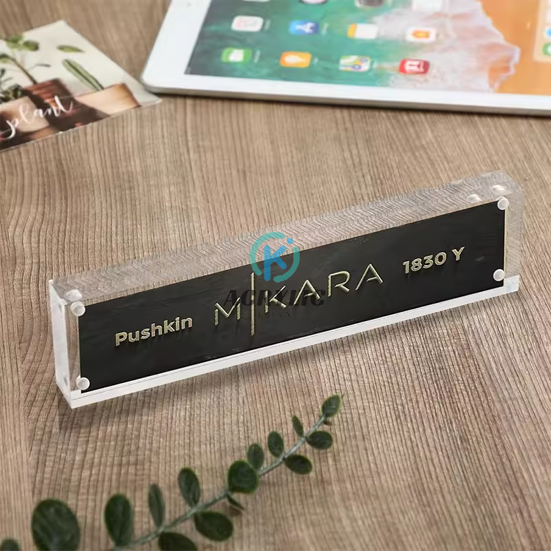 Acrylic Blocks Office Desk Nameplate For DIY