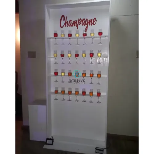 Acrylic Wine Holder Prosecco Wall Display Rack Event Display Stand
