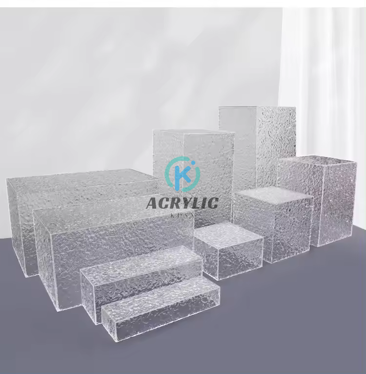 Acrylic Food Cubes White Plinth Food Stand Acrylic Display Riser Buffet ...