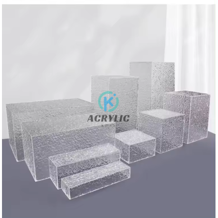 Acrylic Food Cubes White Plinth Food Stand Acrylic Display Riser Buffet ...