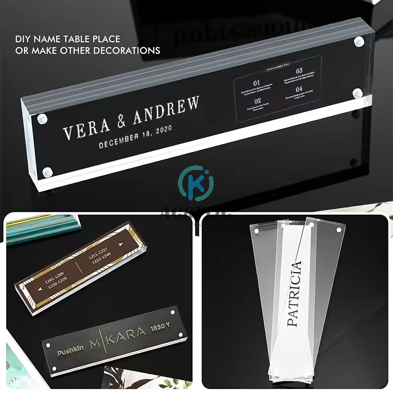 Acrylic Blocks Office Desk Nameplate For DIY