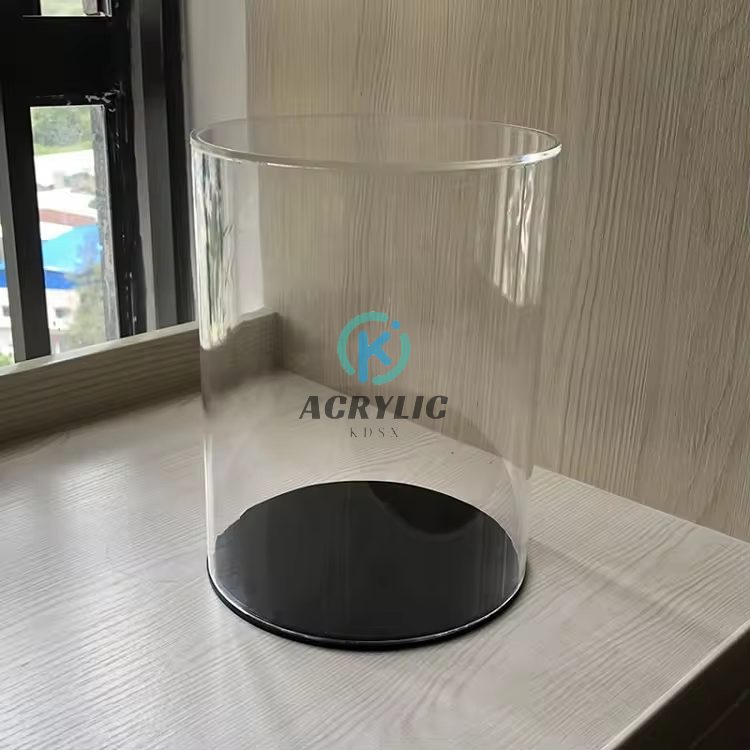 Acrylic Round Box Clear with Base