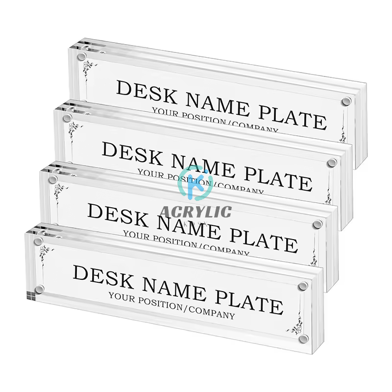 Acrylic Blocks Office Desk Nameplate For DIY