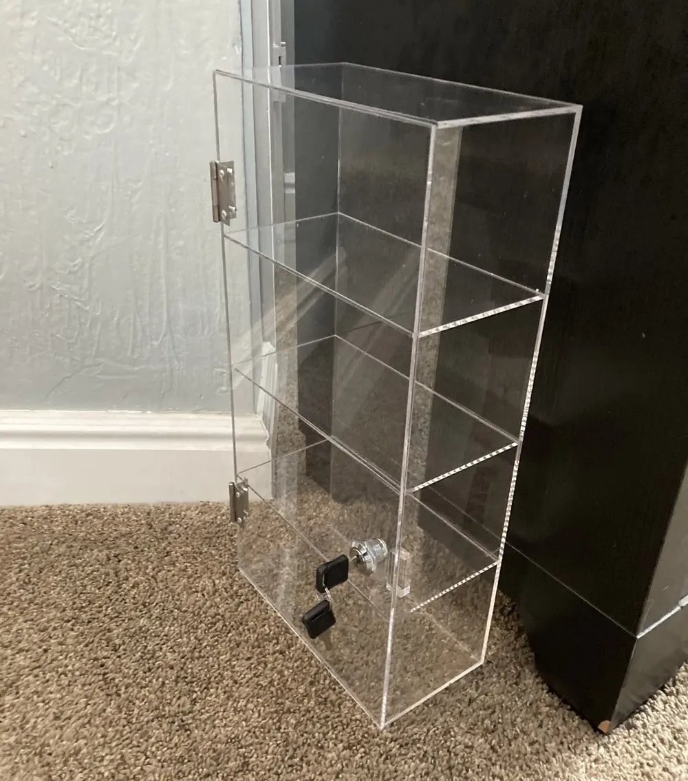 Clear Acrylic Display Case Collectible Display Shelves With Lock