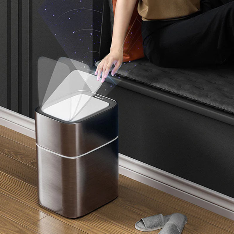 stainless steel big sensor lid trash can