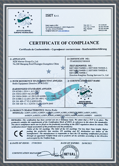 CERTIFICATIONS | HZH