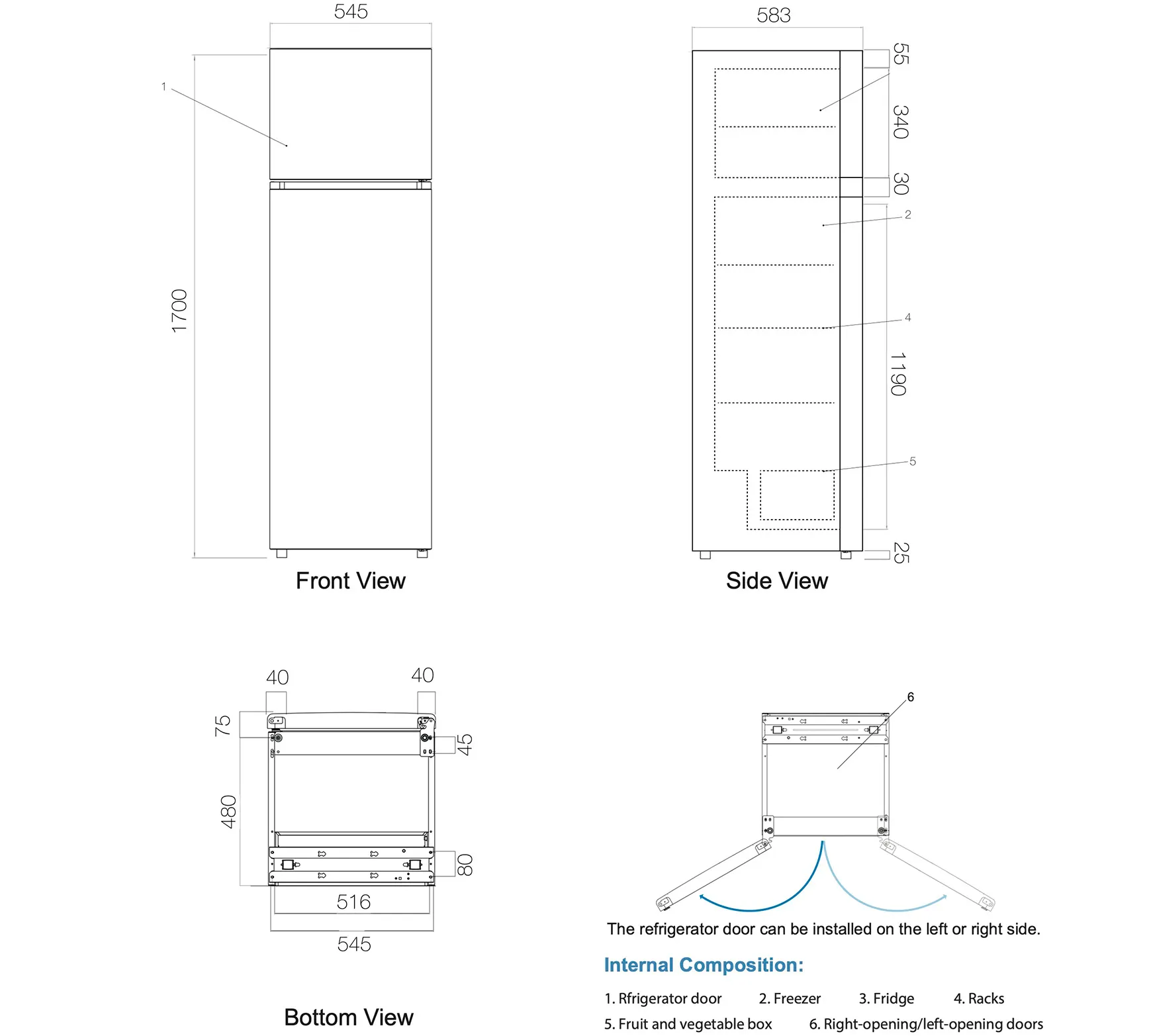 IOCEAN OC-BC300 300L Marine Fridge | Large Capacity Boat Refrigerator