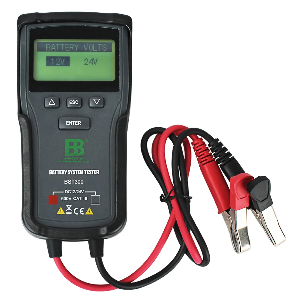 BB BST300 12V/24V Marine Battery System Tester with LCD Display