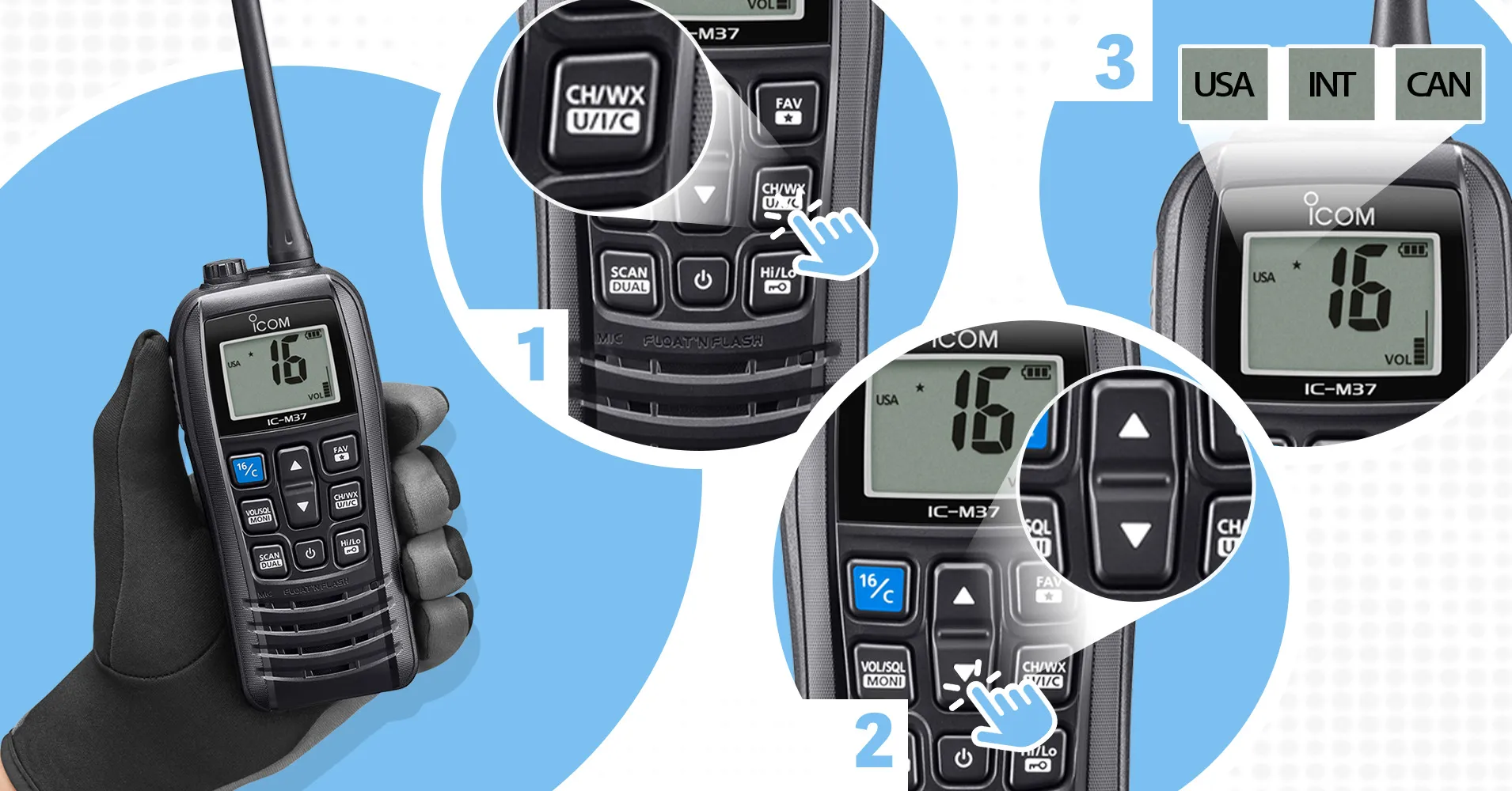 How to Change VHF Channel Groups (USA, INT, CAN) on Your Marine Radio