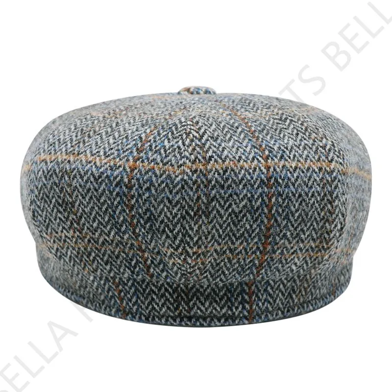 8 piece flat cap,8 piece cap tweed,8PANELS CAPS
