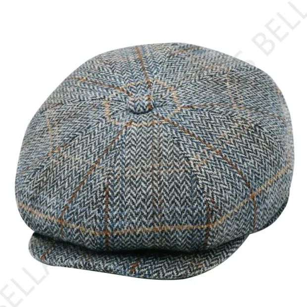8 piece flat cap,8 piece cap tweed,8PANELS CAPS