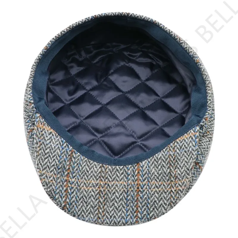 8 piece flat cap,8 piece cap tweed,8PANELS CAPS