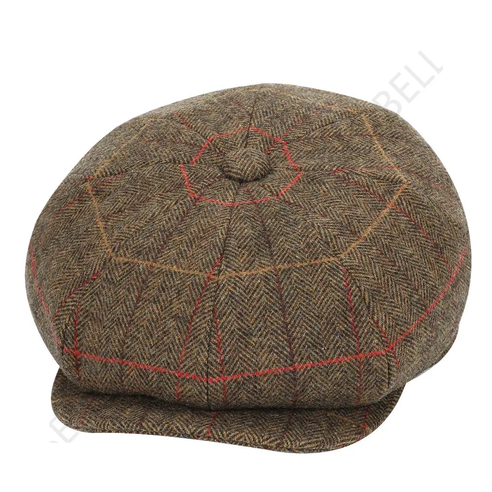 8 piece cap tweed,harris tweed 8 piece cap,8 piece newsboy cap