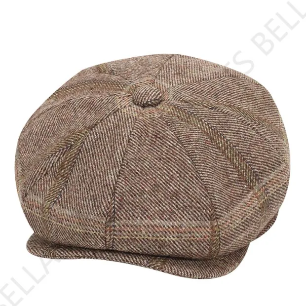 8 piece flat cap,8 piece cap tweed,8PANELS CAPS