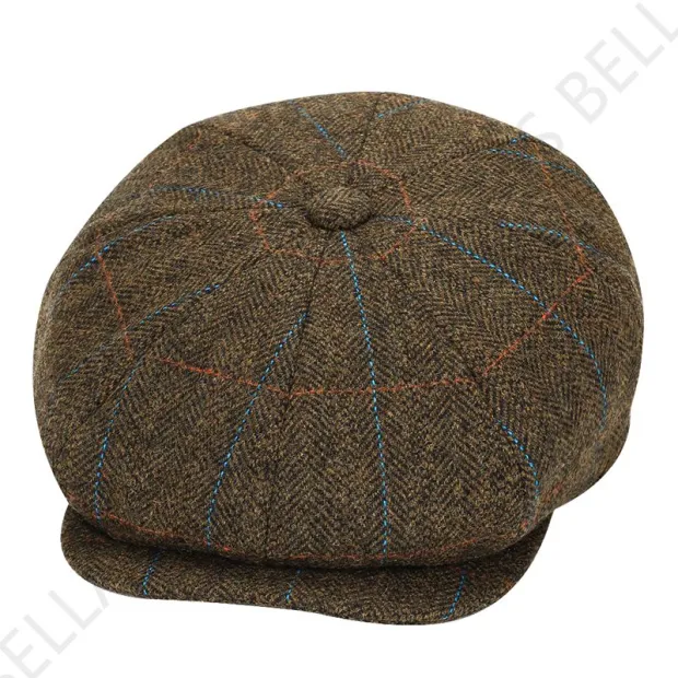 8 piece flat cap,8 piece cap tweed,8PANELS CAPS